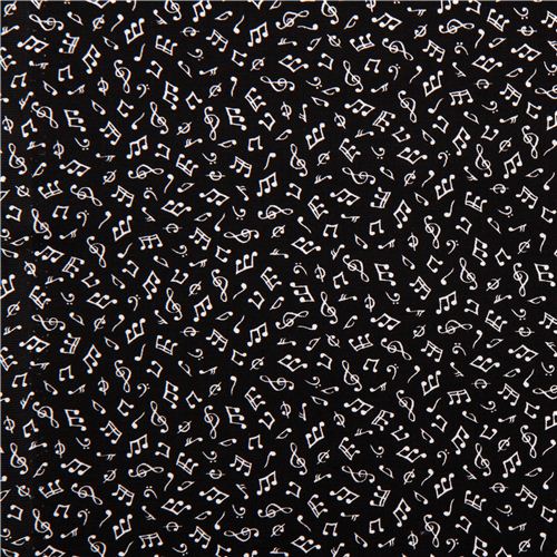 black mini music notes fabric by Timeless Treasures USA Fabric by ...