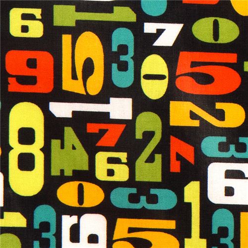 black numbers premium laminate fabric by Robert Kaufman Fabric by ...