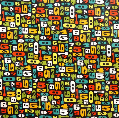 black numbers premium laminate fabric by Robert Kaufman Fabric by ...