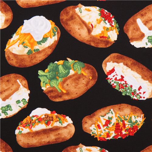 black potato food fabric Timeless Treasures USA Fabric by Timeless ...