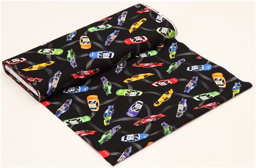 black racing cars fabric by Timeless Treasures USA Fabric by Timeless ...