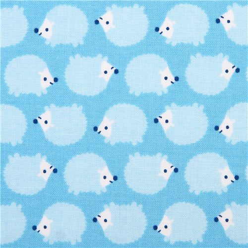 blue Riley Blake hedgehog animal fabric Wildflower Hedgehogs Fabric by ...