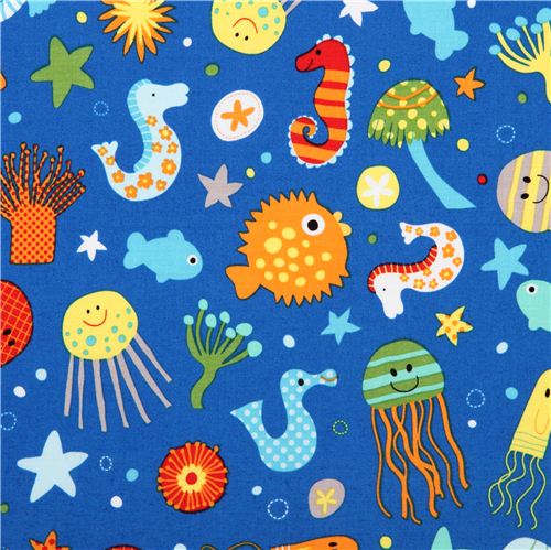 blue Riley Blake sea animal fabric In The Ocean Fabric by Riley Blake ...