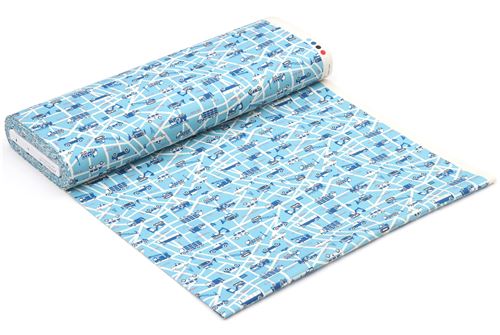 blue car lorry fire engine vehicle Canvas fabric Kokka Japan Fabric by ...