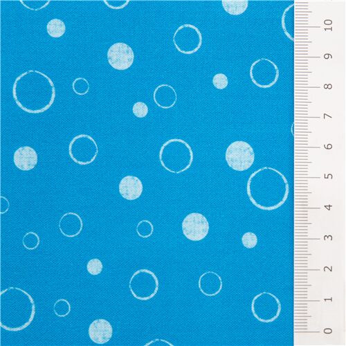 blue cotton fabric with white bubbles by Michael Miller - modeS4u
