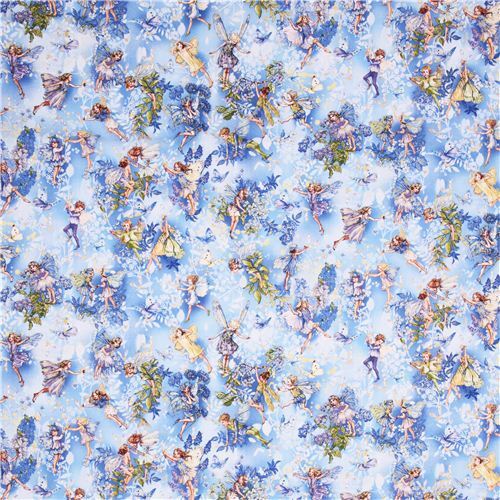 blue fairy tale fabric Michael Miller Dawn fairies - modeS4u