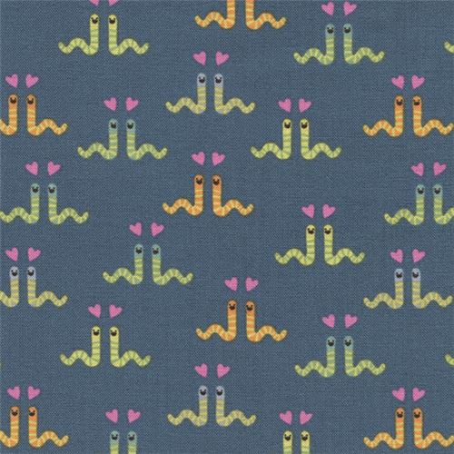 blue-grey worm heart fabric by Timeless Treasures Fabric by Timeless ...