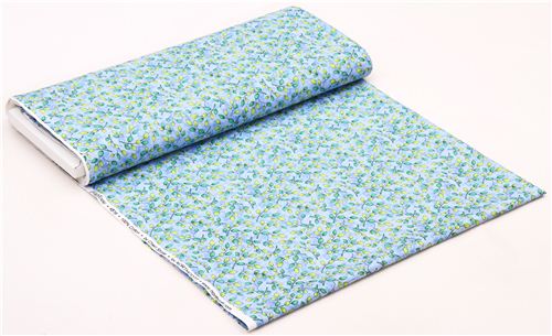 blue leaf flower fabric Bugaboo by Northcott Studio Fabric by Japanese ...