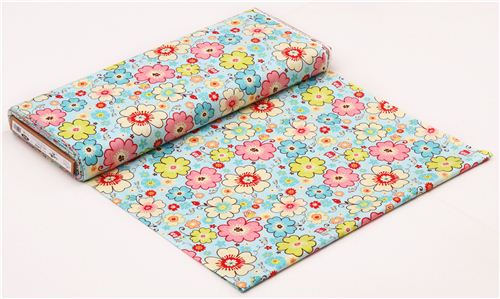 blue mini owls and flower fabric Riley Blake Happy Flappers Fabric by ...