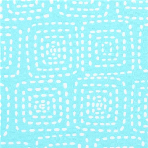 blue square pattern fabric by Michael Miller from the USA Fabric by ...