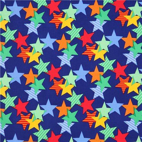 blue stars fabric 'Stars-A-Lined' Primary by Michael Miller USA Fabric ...