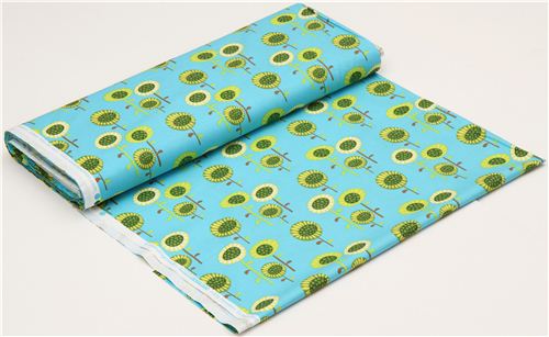 blue sunflower fabric by Robert Kaufman from the USA Fabric by Robert ...