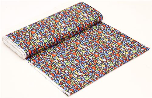 navy blue block fabric Michael Miller wooden blocks Fabric by Michael ...