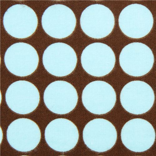 brown Robert Kaufman polka dot flannel fabric blue Fabric by Robert ...