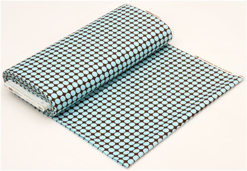 brown Robert Kaufman polka dot flannel fabric blue Fabric by Robert ...