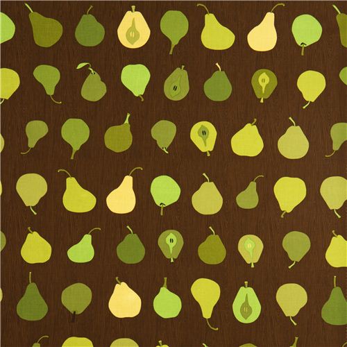 brown pear fruit fabric by Robert Kaufman Fabric by Robert Kaufman ...