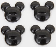 black Mickey Mouse head buttons 4 pcs - modeS4u