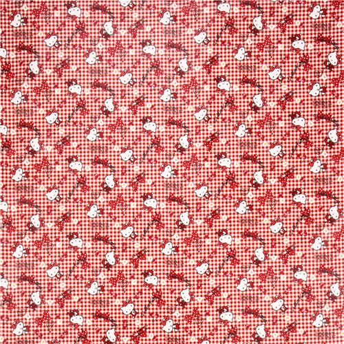 checkered Hello Kitty laminate fabric Sanrio Japan Fabric by Sanrio ...