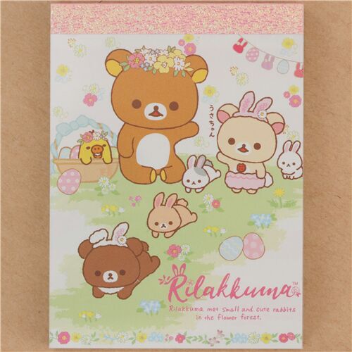 colorful Rilakkuma Easter egg mini memo pad by San-X - modes4u