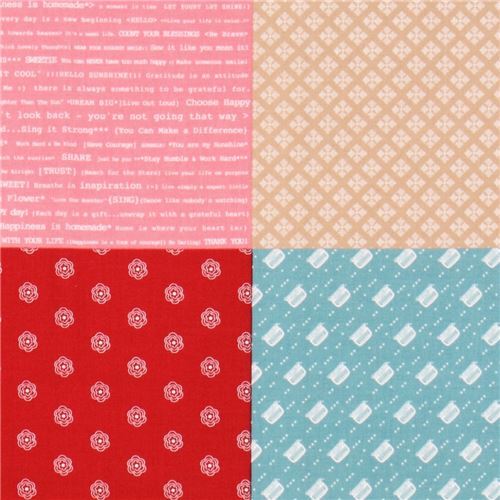 colorful Riley Blake clock word item flower fabric Fabric by Riley ...