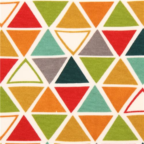 colorful Serengeti triangles birch knit organic fabric USA Fabric by ...