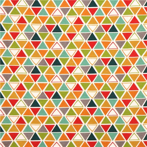colorful Serengeti triangles birch knit organic fabric USA Fabric by ...