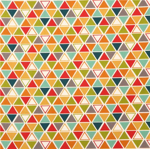 colorful 'Serengeti' triangles birch poplin organic fabric USA Fabric ...