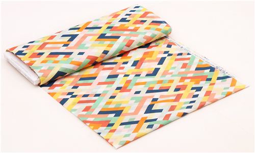 colorful 'True Colors' rectangle pattern Cloud 9 Voile organic cotton ...