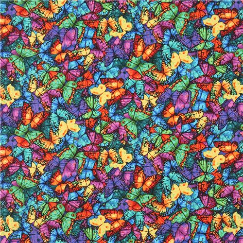 colorful butterfly fabric by Timeless Treasures - modeS4u