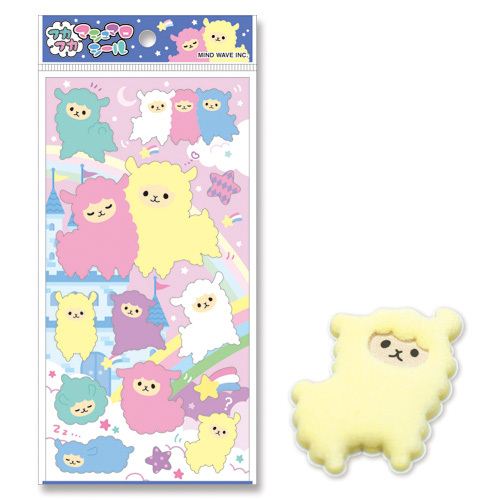 colorful cute alpaca animal fuzzy puffy sticker - modeS4u colorful cute alpaca animal fuzzy puffy sticker - modeS4u