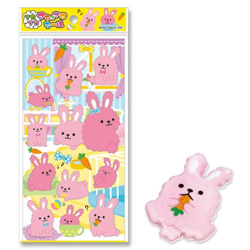 colorful cute rabbit animal fuzzy puffy sticker - modeS4u colorful cute rabbit animal fuzzy puffy sticker - modeS4u