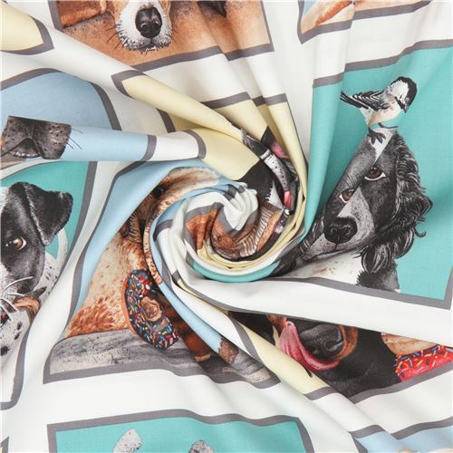 colorful dog panel fabric by Elizabeth's Studio - modeS4u