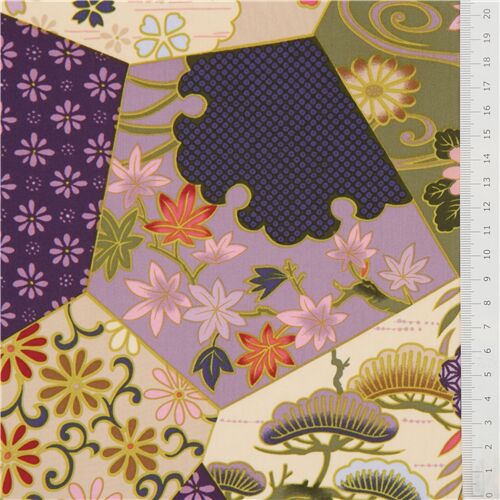 colorful flower patchwork fabric by Trans-Pacific Textiles - modeS4u