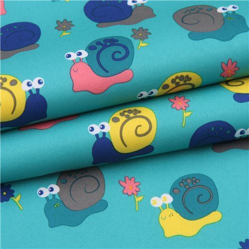 colorful snail soft shell fabric in green - modeS4u