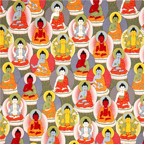 colourful Buddha fabric by Alexander Henry from the USA Fabric by ...