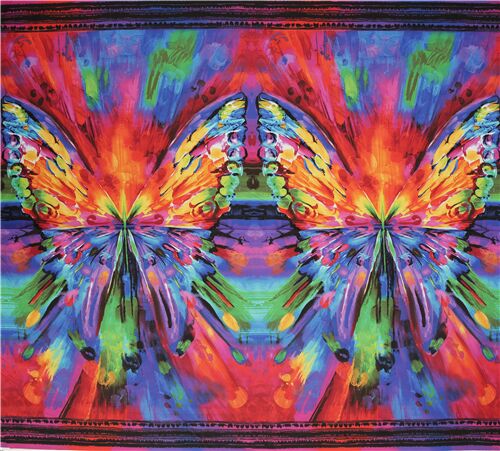 colourful bright butterfly cotton fabric by Timeless Treasures - modeS4u