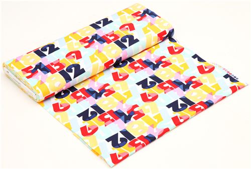 colourful numbers fabric by Michael Miller from the USA Fabric by ...