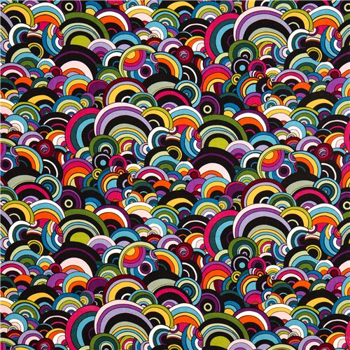 colourful retro circle fabric by Alexander Henry USA Fabric by ...