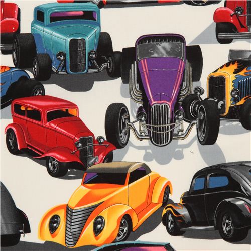 cool off-white retro car fabric by Alexander Henry USA Fabric by ...