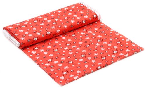 coral red Michael Miller atom fabric Star Jacks physics Fabric by ...