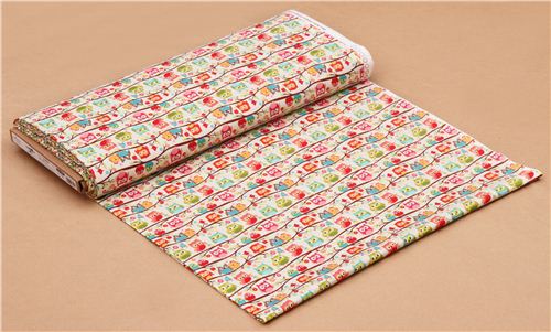 cream Flappers Owl owl twig fabric Riley Blake Happy Flappers Fabric by ...