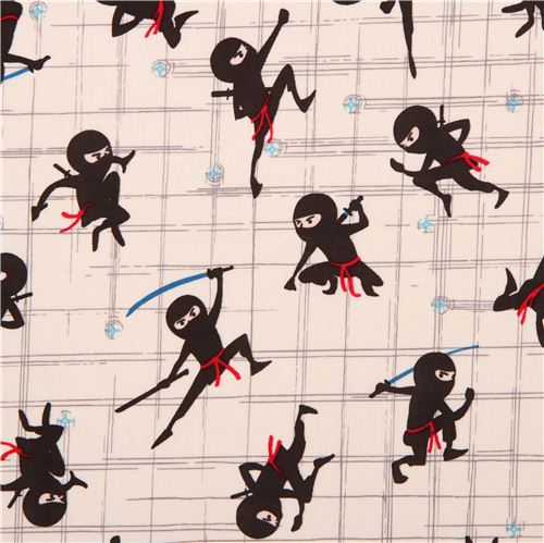 cream Ninja warriors fabric for boys Riley Blake Year Of The Ninja ...