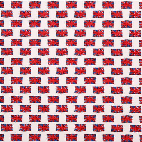 cream Union Jack flag fabric Riley Blake British Invasion Fabric by ...