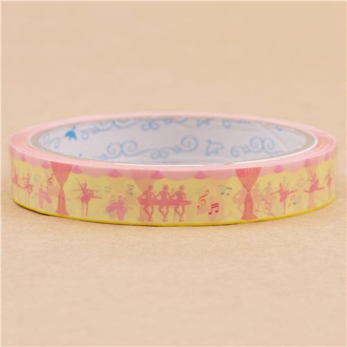 cute Deco Tape yellow with ballet dancer music note from Japan - modes4u