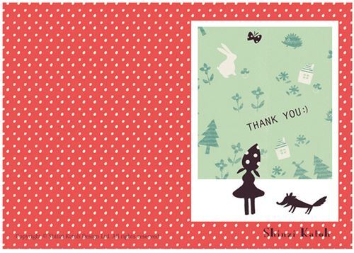 cute Little Red Riding Hood thank you card by Shinzi Katoh from Japan ...