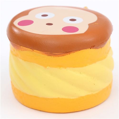 cute Monkichi round cake Puchi cake sweet treat squishy for bag - modes4u