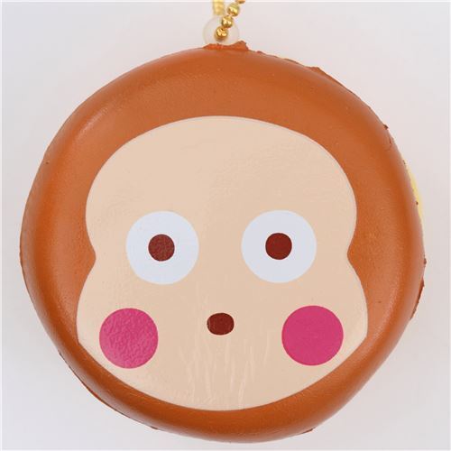 cute Monkichi round cake Puchi cake sweet treat squishy for bag - modes4u