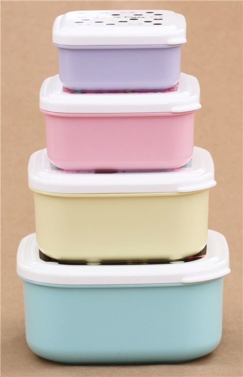 cute colorful cats Bento Box 4 pcs from Japan - modeS4u