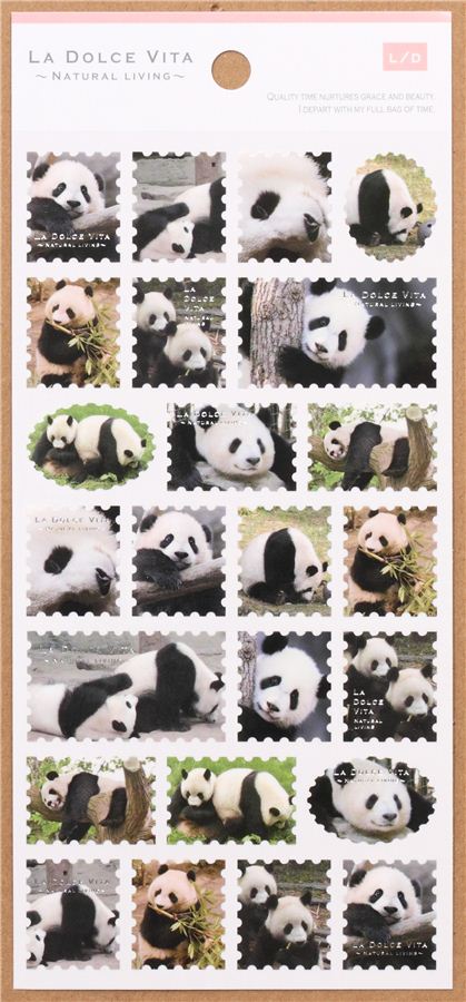 cute panda bear stamps stickers from Japan - Animal Stickers - Stickers ...