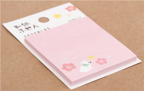 cute pink rabbit memo pad sticky notes - modeS4u